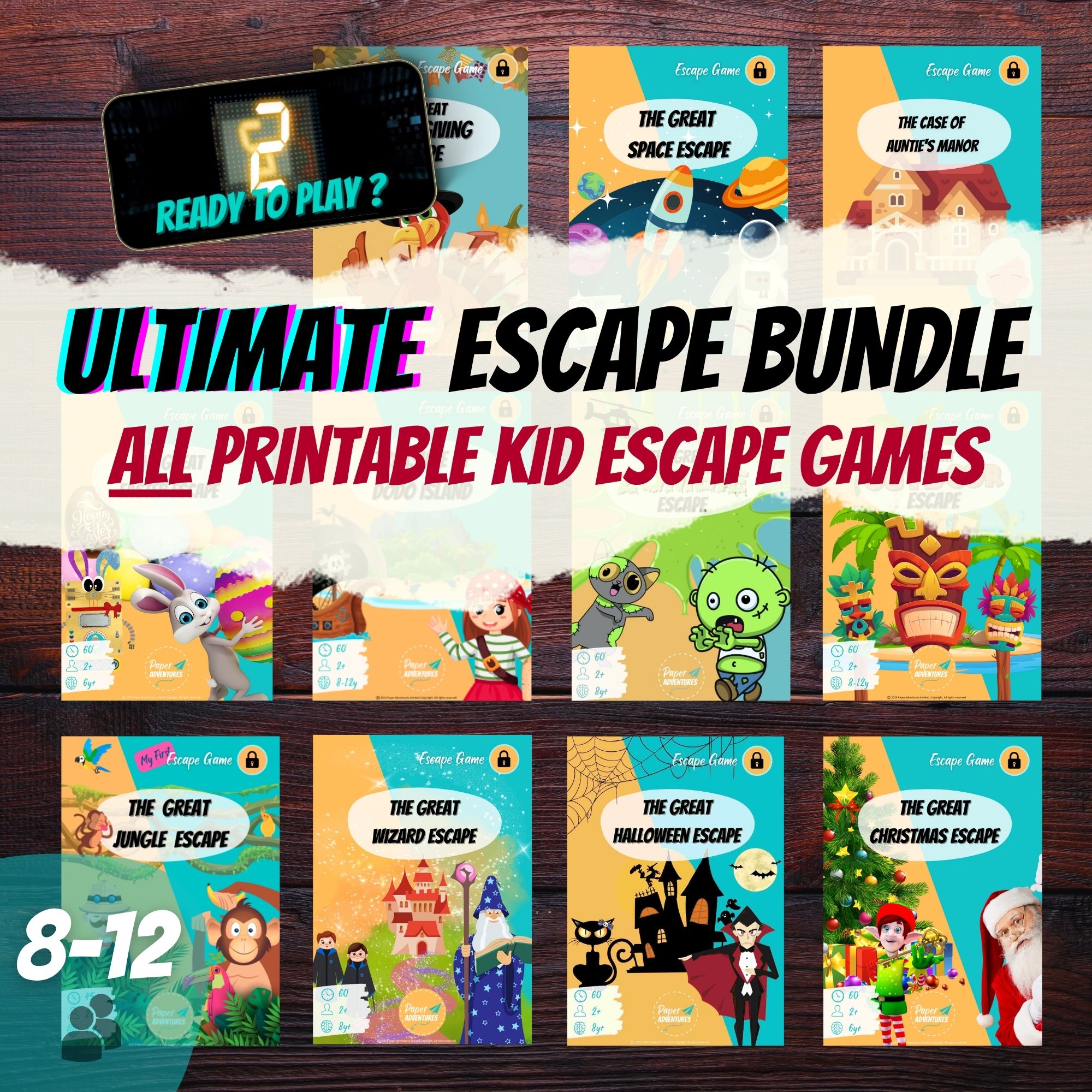 Escape room for kids : Ultimate Escape Bundle (All Games) – Paper ...
