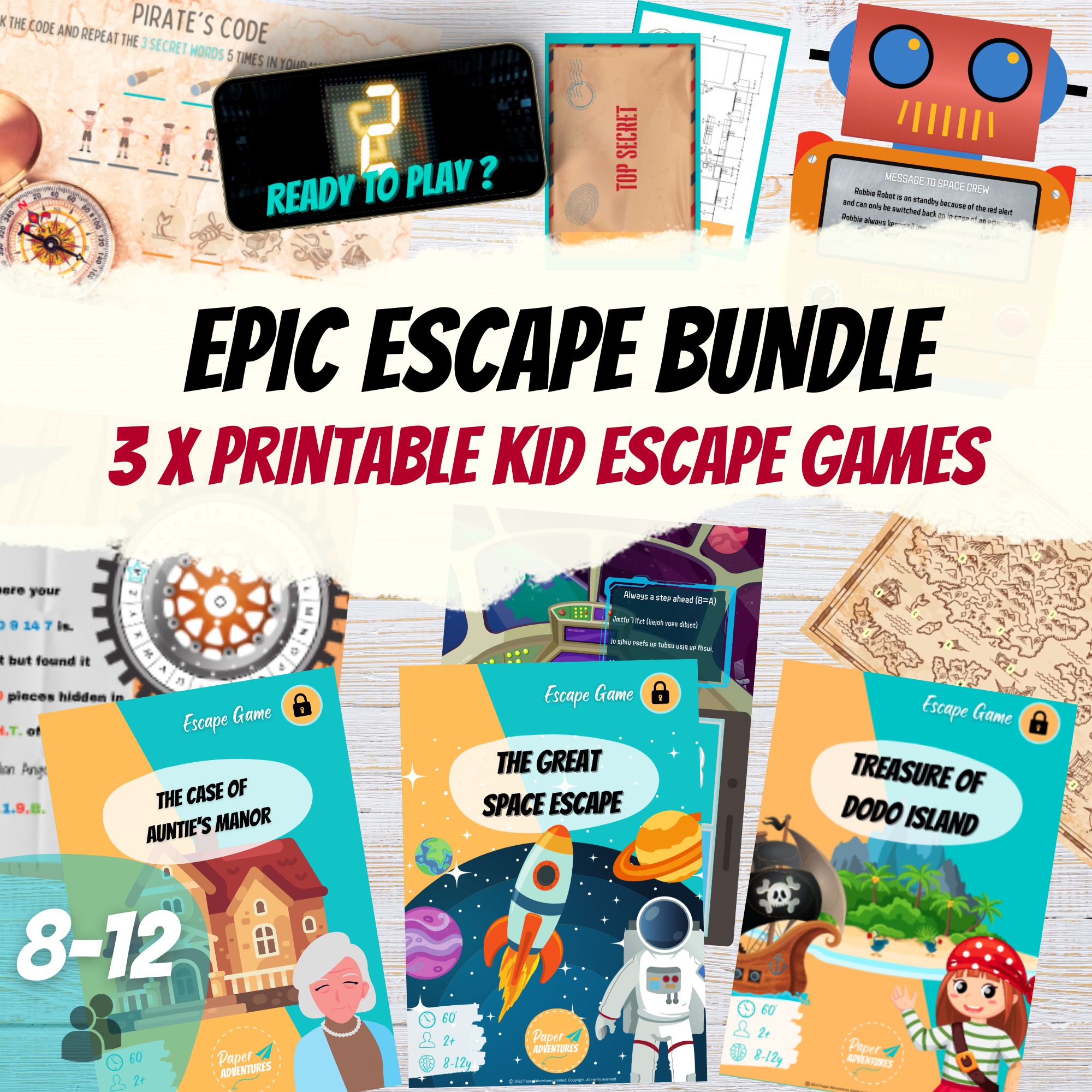 Escape room for kids : Epic Escape Bundle (3 Games) – Paper Adventures